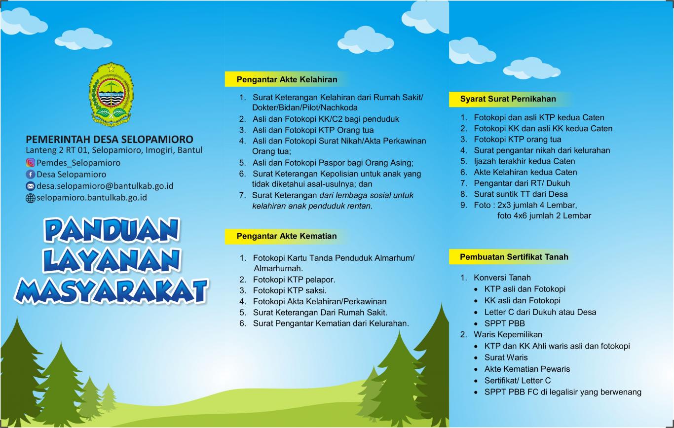 Brosur Layanan Masyarakat Desa Selopamioro - Website Kalurahan SELOPAMIORO