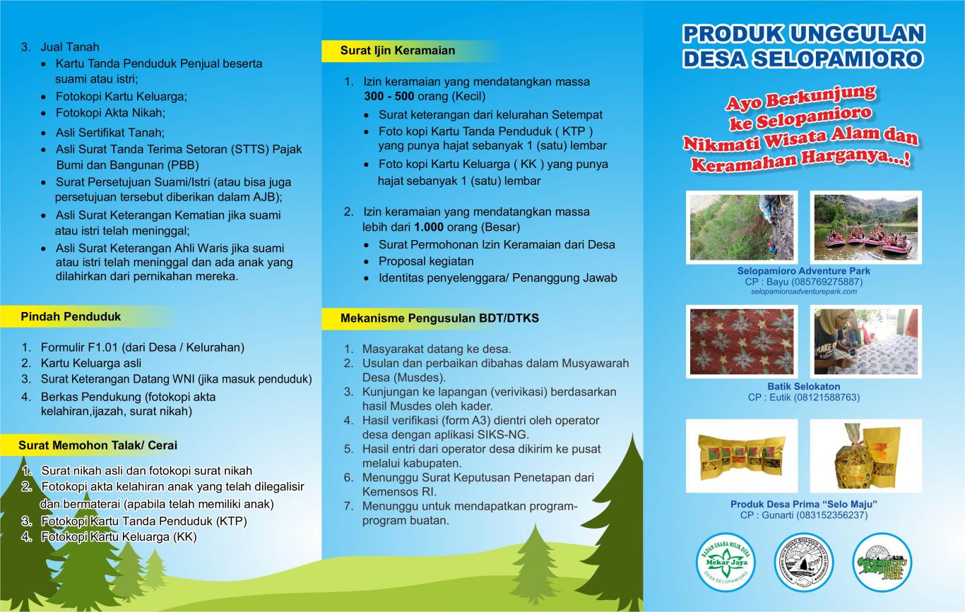 Brosur Layanan Masyarakat Desa Selopamioro - Website Kalurahan SELOPAMIORO